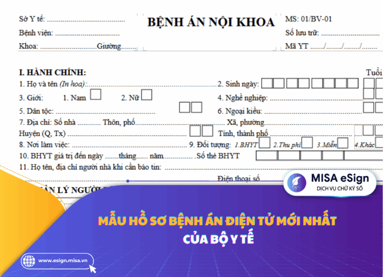 Mẫu hồ sơ bệnh án điện tử mới nhất của Bộ Y Tế